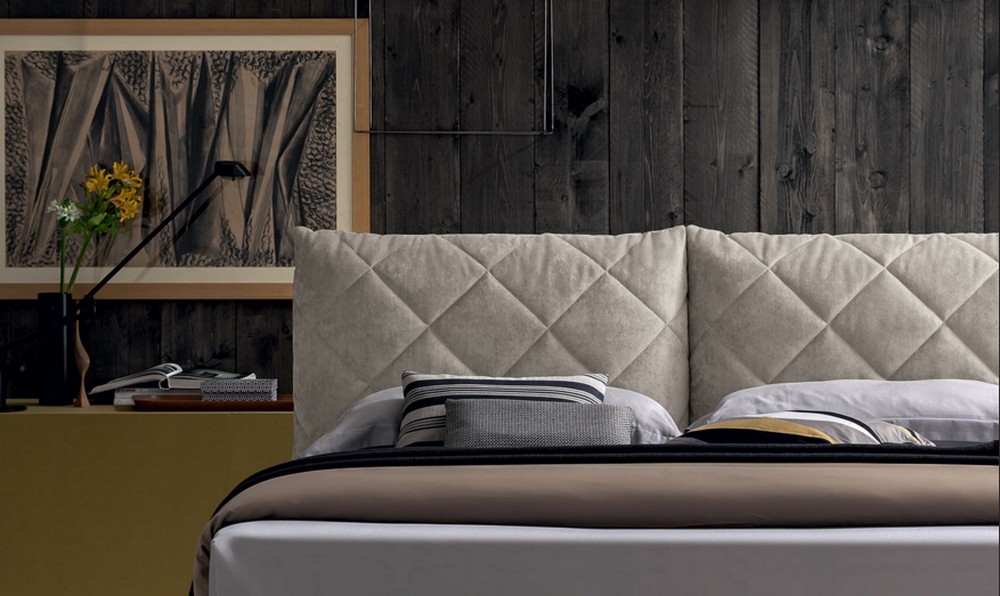 Allison Einzelbett aus Stoff oder Kunstleder 100% Made in Italy