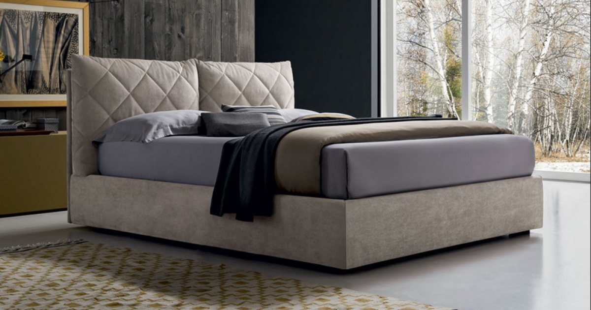 Allison Einzelbett aus Stoff oder Kunstleder 100% Made in Italy