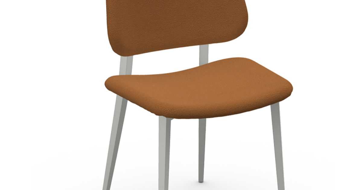 Sedia Joe S M TS in metallo imbottita e rivestita in tessuto di Midj