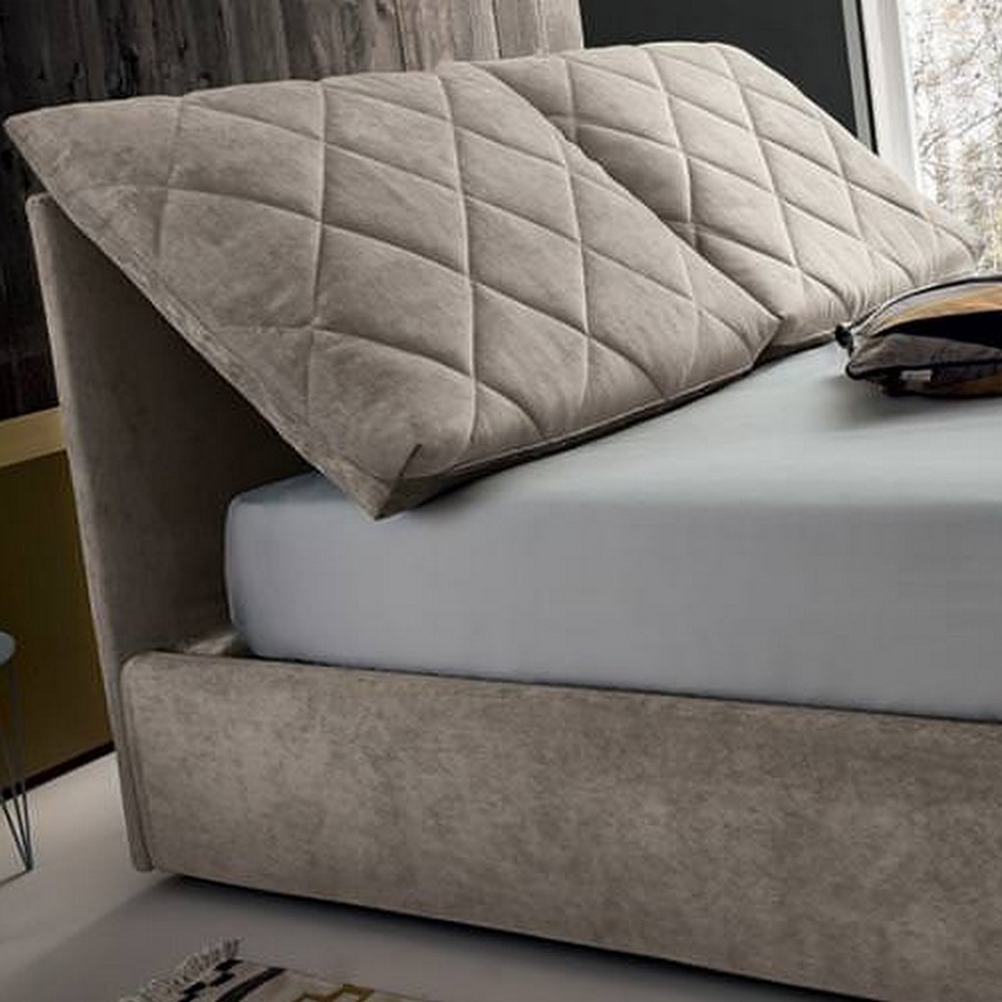 Allison Doppelbett aus Stoff oder Kunstleder 100% Made in Italy