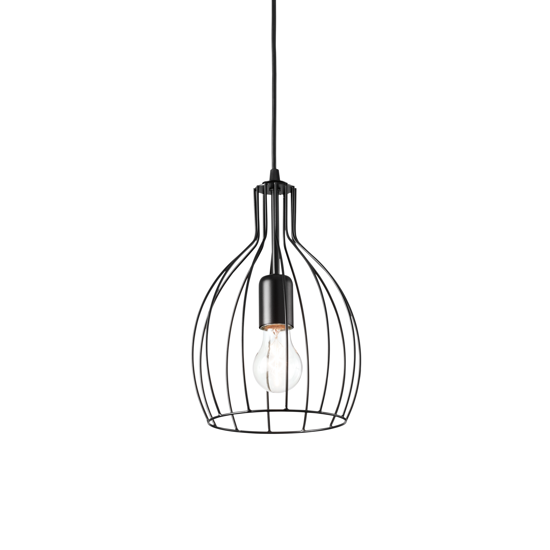 AMPOLLA-2 SP1 BLACK suspension chandelier by Ideal Lux - Lighting