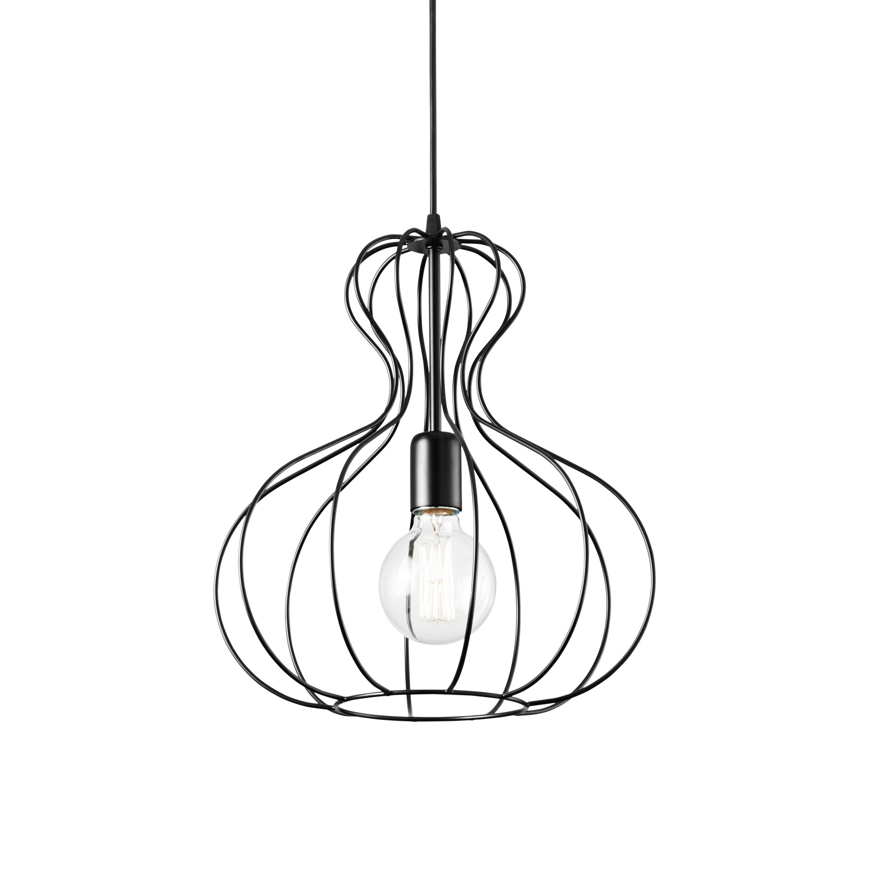 AMPOLLA-1 SP1 BLACK suspension chandelier by Ideal Lux - Lighting