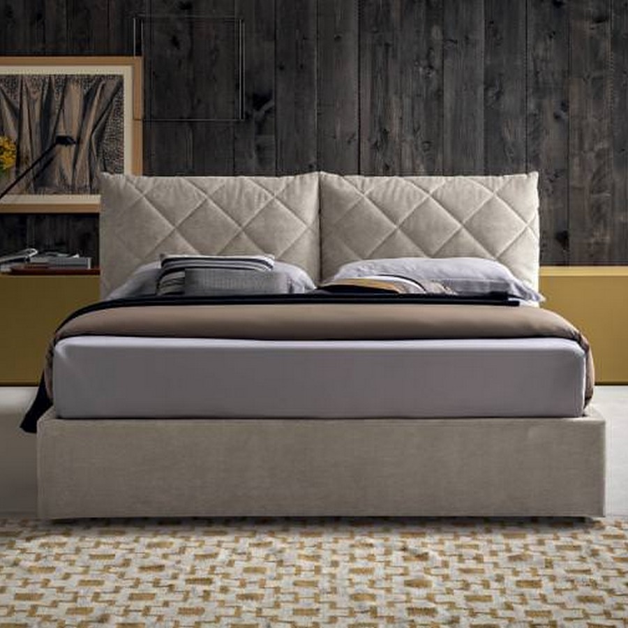 Allison bed a square and a half in fabric or eco-leather 100% made in Italy