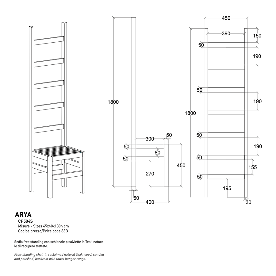 Arya CP504S free standing chair by Cipì | Pari Furniture