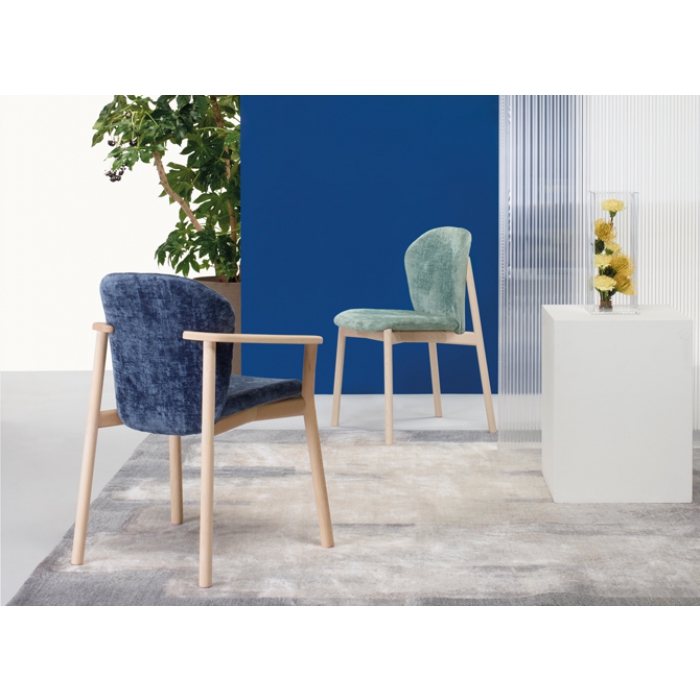 Scab Chair in fabric and wood Natural Finn 2891 - Chairs | Equal furniture