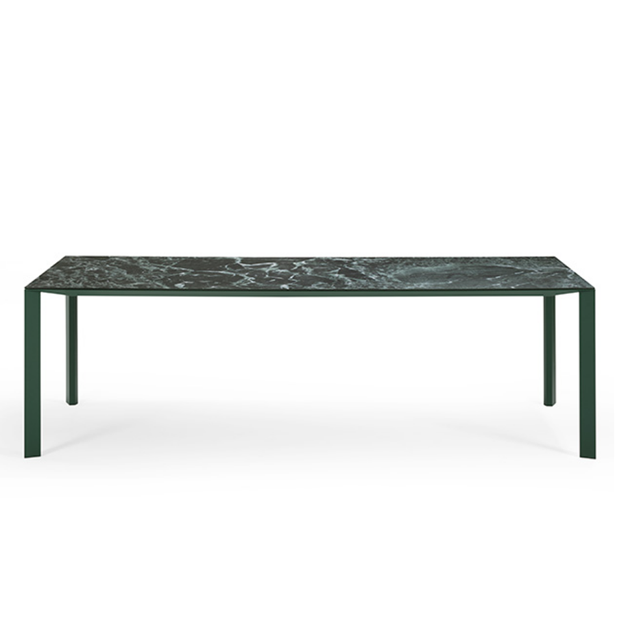 Table en aluminium Akashi avec plateau en bois, verre ou céramique par Midj