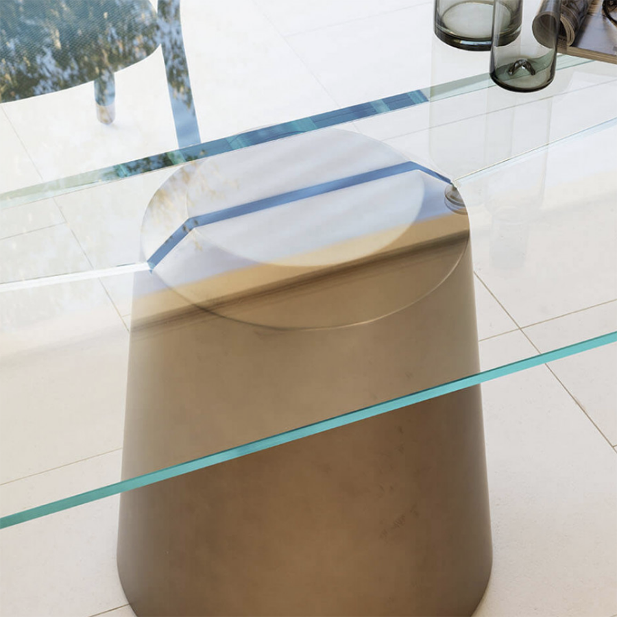 Table Spike en métal et verre par Midj