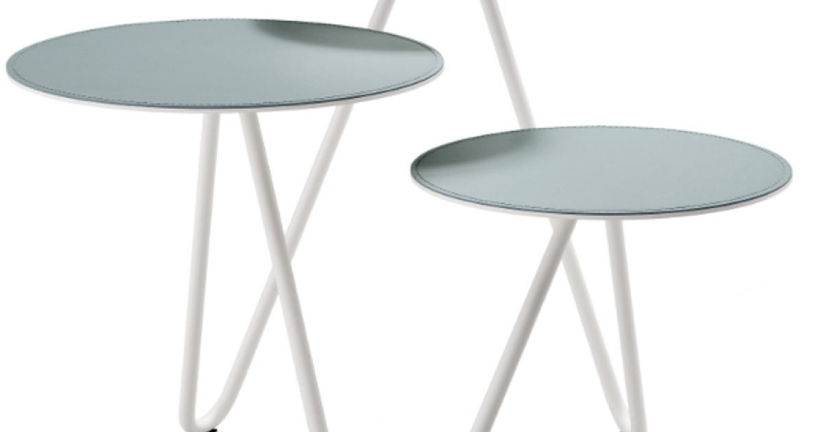 Table basse Apelle Trio en cuir ou en céramique par Midj