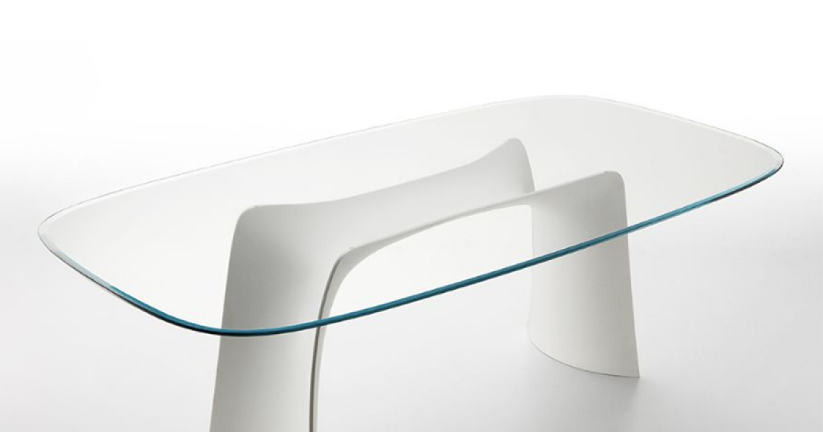 Table Moonlight en Baydur avec plateau en verre ou céramique par Midj